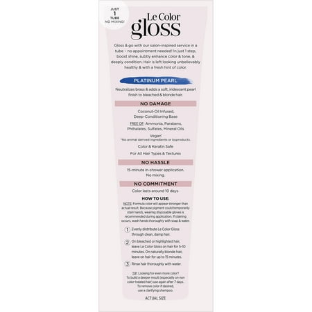 L'Oreal Paris Le Color Gloss One Step In-Shower Toning Gloss Hair Colo ...