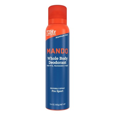 Mando Whole Body Men's Aluminum Free Invisible Spray Deodorant - Pro S ...