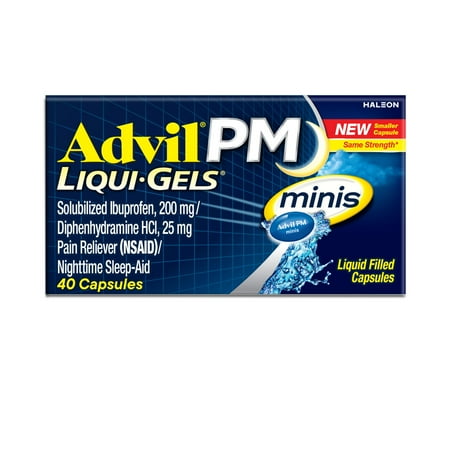 Advil PM Liqui-Gels Minis, 40 Liquid Filled Capsules *Exp 08/2027 ...