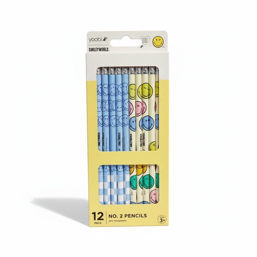 Yoobi SmileyWorld No 2 Pencils 12 Pack Sharpened Fun Design School Sup ...